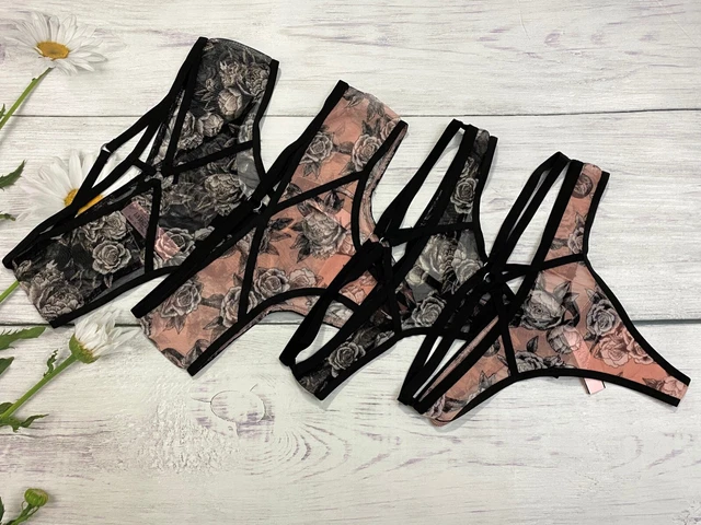 VICTORIA'S SECRET À Lanière Bague Floral Maille String Effronté Culotte ...