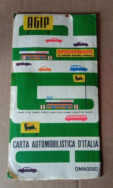 AGIP SUPERCORTEMAGGIORE CARTA AUTOMOBILISTICA D'ITALIA De Agostini ...