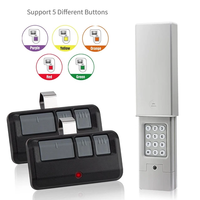 UNIVERSAL GARAGE DOOR Keyless Keypad Opener+2 893LM Remote Opener For ...
