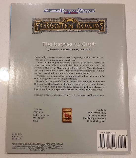 FRM1 THE JUNGLES of Chult Forgotten Realms Dungeons & Dragons D&D ...