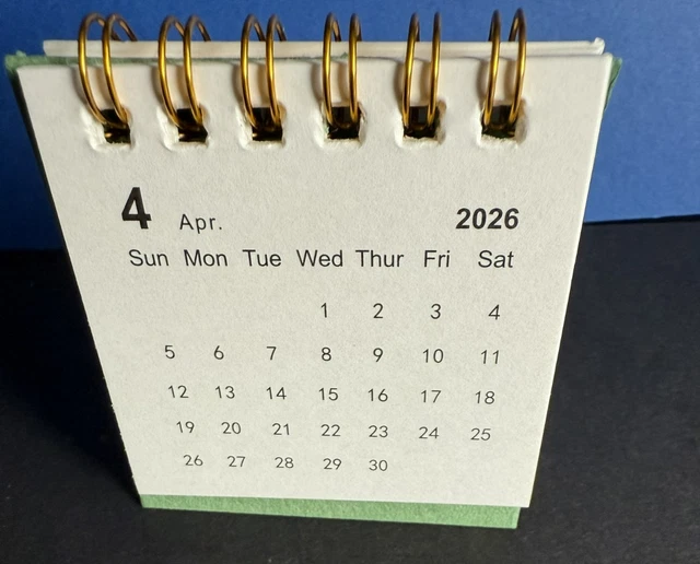 NEW ~ MINI Desk Calendar 2025-2026, Sept 2025 to Dec 2026 Small Desktop ...