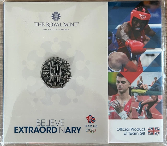 2020 2021 50P Tokyo Olympics Team GB Fifty Pence Coin Royal Mint Pack ...