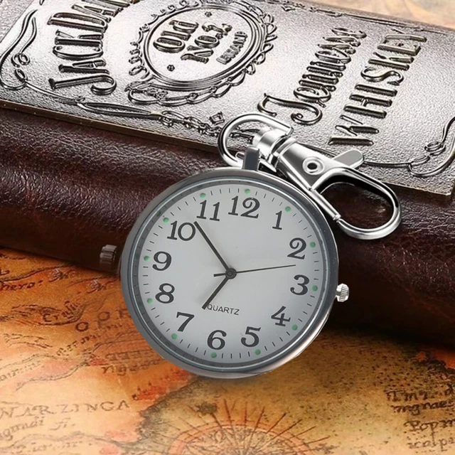 1× MINI POCKET Watch Keychain Watch Pendant Key Ring Keyring Key Holder ...