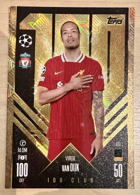 TOPPS MATCH ATTAX 2024/25 Virgil Van Dijk 100 Club Card No. 470. £1.30 - PicClick UK