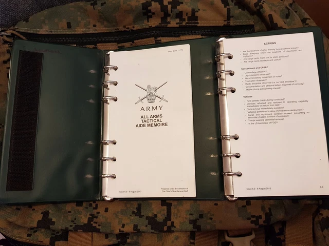 BRITISH ARMY ISSUE All Arms Tactical Aide Memoire, 2013,AATAM slate ...