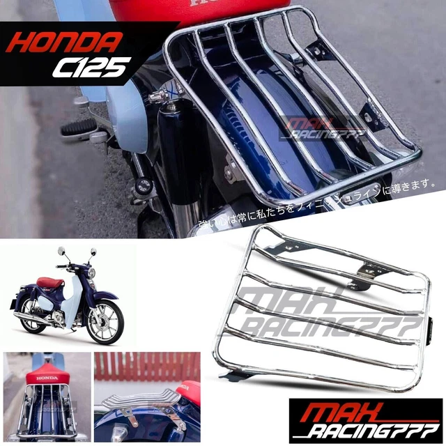 CHROME REAR SEAT RACK LUGGAGE CARRY GENUINE HONDA SUPER CUB C125 2018 ...