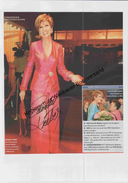 ORIGINAL AUTOGRAMM CAROLIN Reiber /// Autogramm Autograph signiert ...
