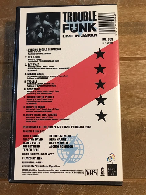 TROUBLE FUNK LIVE In Japan VHS Video Sun Plaza Tokyo February 1988 Rare ...