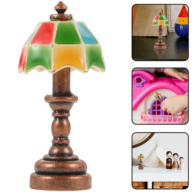 SMALL TABLE LAMP Mini House Desktop Light Model Decorative Miniature £6 ...