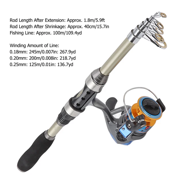 FISHING POLE KIT Fishing Rod Wheel Set Retractable For Beginner £36.60 ...