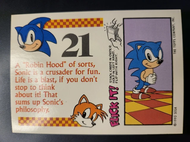 1993 TOPPS SONIC the Hedgehog Tails Robotnik Sega Power Genesis carte ...