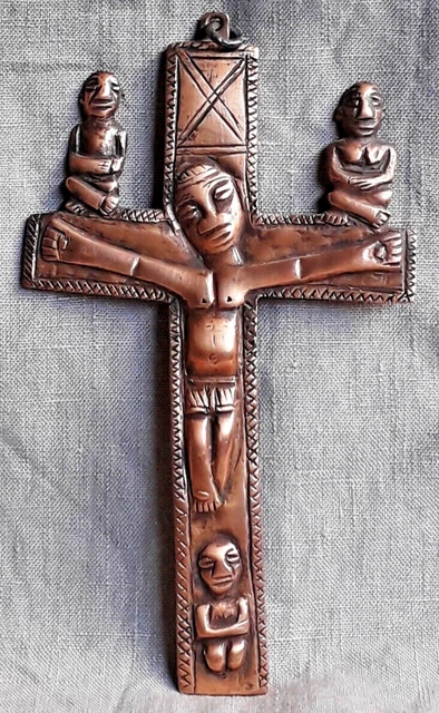 CRUCIFIX KONGO EN Cuivre - CONGO Belge - Old BAKONGO Cross - early 1900 ...