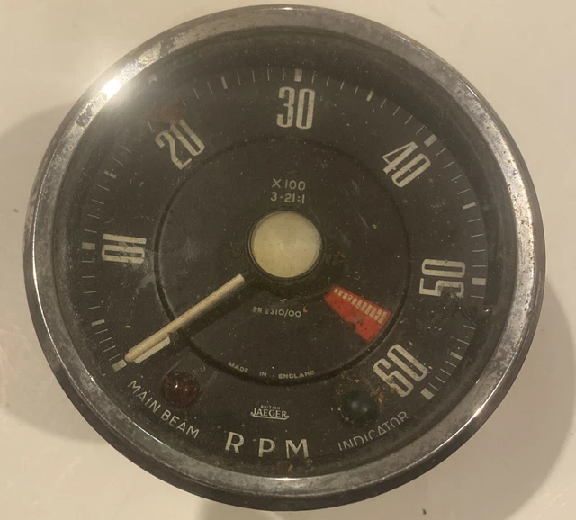 VINTAGE BRITISH JAEGER Main Beam RPM Indicator X-100 3-21:1 Made In ...