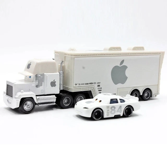 DISNEY PIXAR CARS NO.84 White Apple Mack Hauler Truck Model Toy Car ...