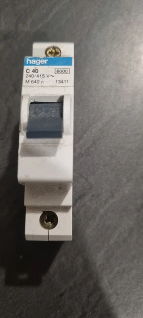 HAGER M6 TYPE 2 U1 Range 6A 10A 16A 32A 40A 50A 63A Poteau Unique Mcb's ...