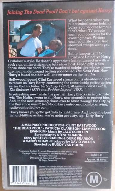THE DEAD POOL (Dirty Harry) Clint Eastwood VHS **SEALED** PAL Video ...