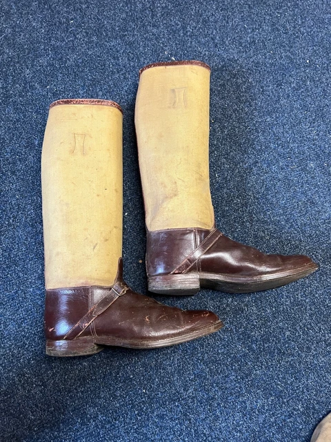 VINTAGE ARMY OFFICER Cavalry Boots Wwi? Size Uk 9 With Boot Trees. £200 ...