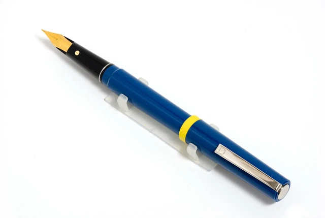 BLUE YELLOW OSMIROID Easy Change EARLIER Type Copperplate Fountain Pen ...