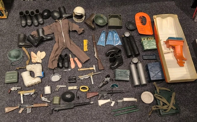 VINTAGE ACTION MAN Job Lot, Spares Repairs, Jungle Boat, Radios, Foot ...