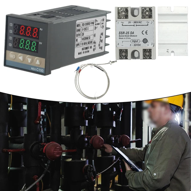 KIT CONTR?LE TEMP RATURE Pr cis REXC100 Type K Thermocouple Dissipateur Chale EUR 31,96 ...