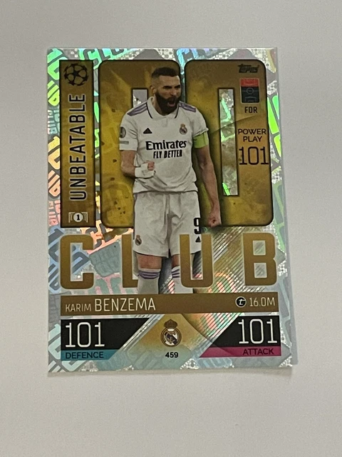 MATCH ATTAX 2022/23 22/23 Karim Benzema 100 101 Hundred Club No 459 £14 ...