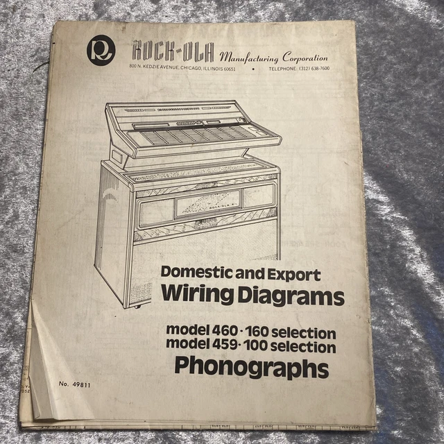 ROCK-OLA 460 459JUKEBOX Phonographs Domestic & Export Wiring Diagrams ...