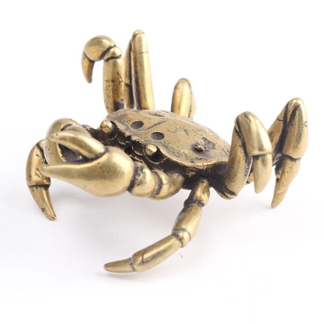 FIGURINE MINIATURE FAITE main crabe en cuivre massif décoration intérieure vin EUR 12,10 ...