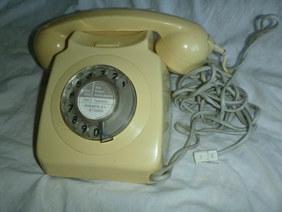 VINTAGE ROTARY DIAL Telephone Cream 8746G GPO 1970s is converted ...