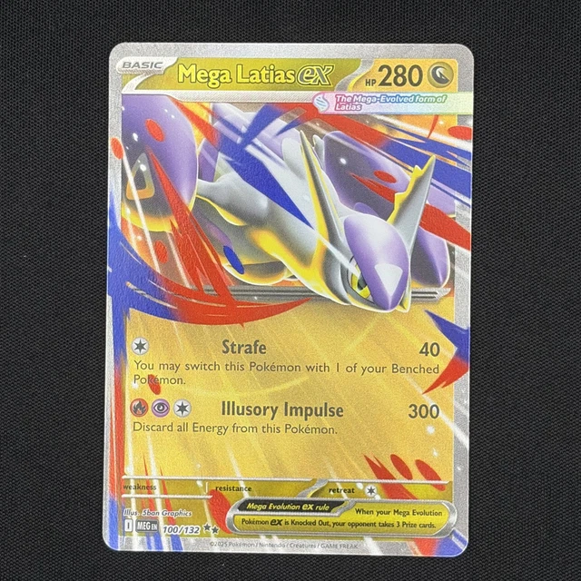 POKÉMON TCG MEGA Latias Ex 100/132 Mega Evolution Pack Fresh NM Double ...