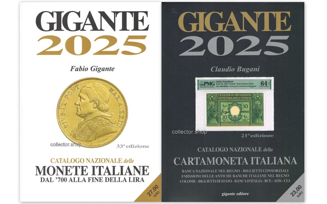 GIGANTE 2025 CATALOGO Monete Italiane + Gigante 2025 Catalogo Cartamoneta Italia EUR 49,50 ...