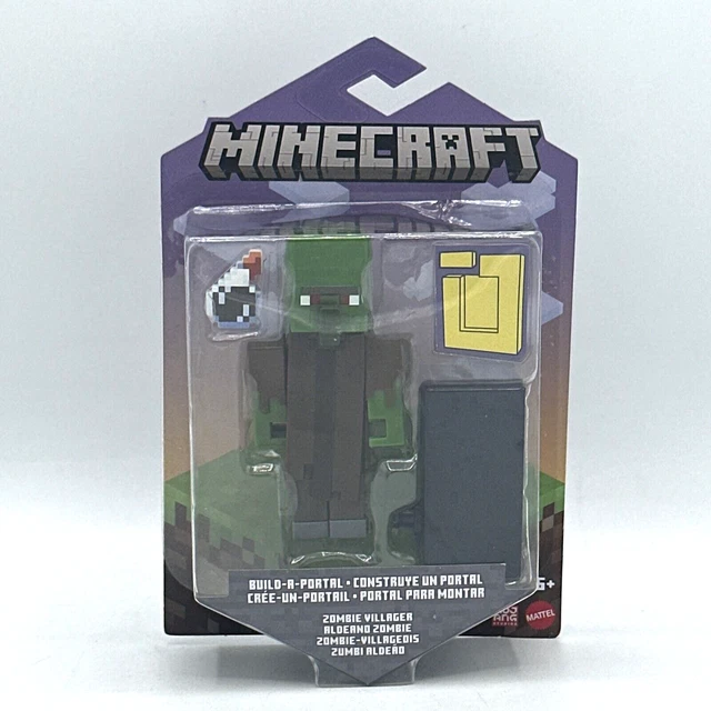 FIGURINE ARTICULÉE 4 pouces Minecraft Build a Portal ZOMBIE VILLAGEGER ...