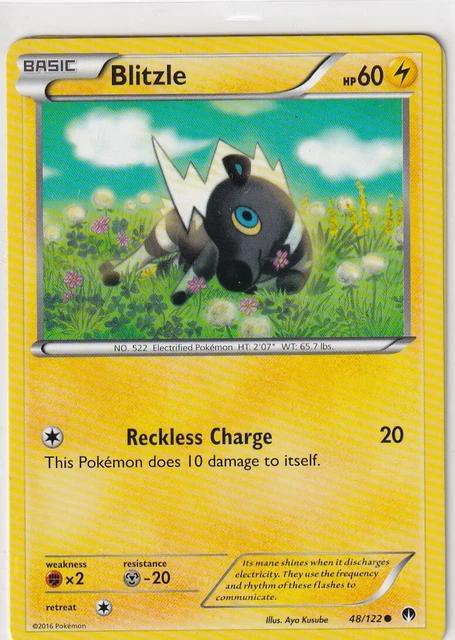 POKEMON CARTE JEU XY Fièvre de Turbo Numéro 48/122 Blitzle Anglais EUR ...
