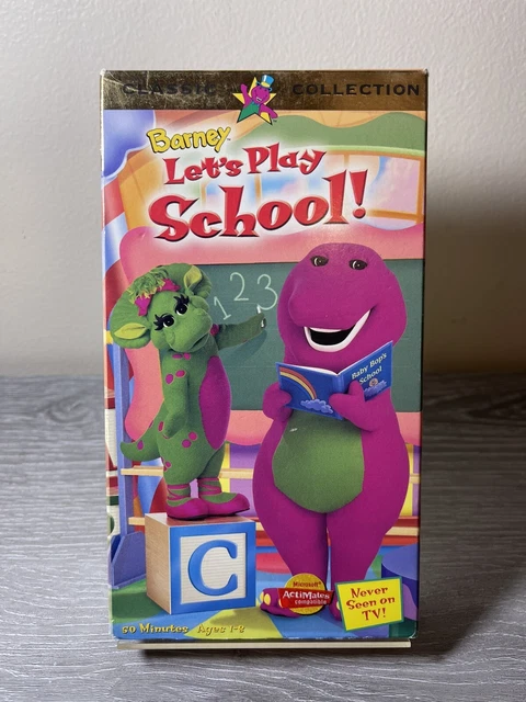 BARNEY LETS PLAY School VHS Video with White Tape Classic Collection ...