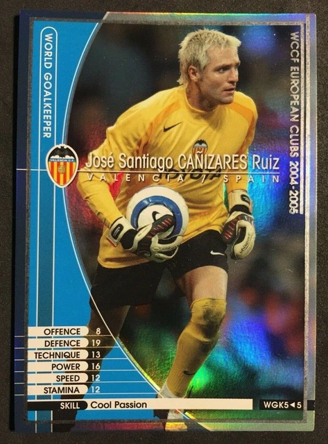 2004-05 PANINI WCCF World Goalkeeper Santiago Canizares Valence carte réfracteur EUR 1,10 ...