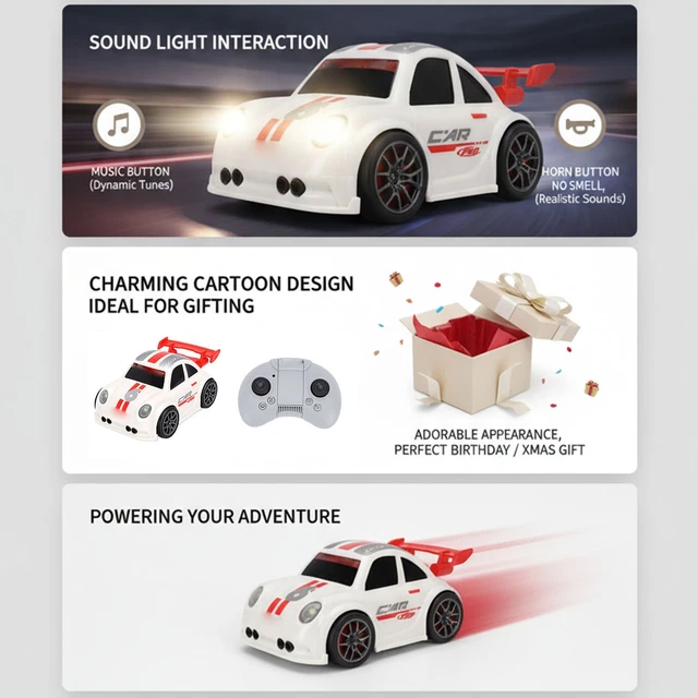 INTERACTIVE RC DRIFT Car With LED Light For Birthday Gift. £21.82 ...