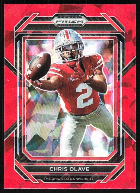 2023 PRIZM DRAFT Red Ice Chris Olave Ohio State Buckeyes #16 EUR 1,40 ...