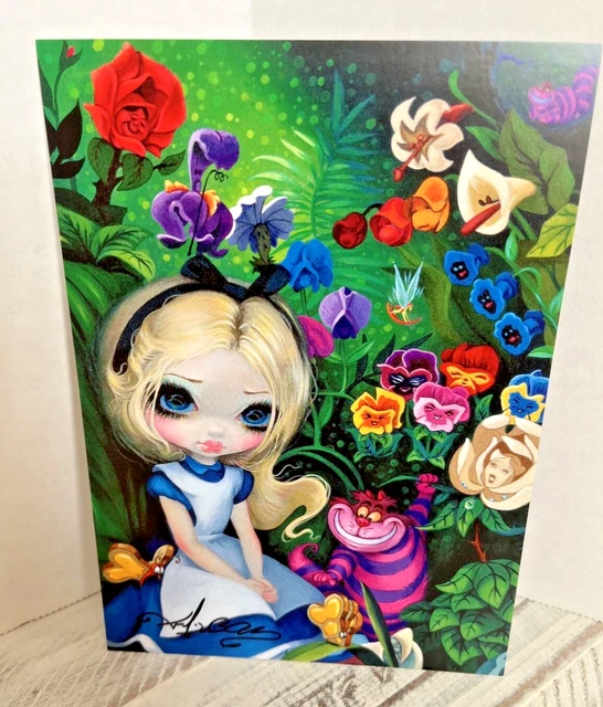 DISNEY WONDERGROUND ALICE Wonderland Postcard HAND SIGN Jasmine Becket ...