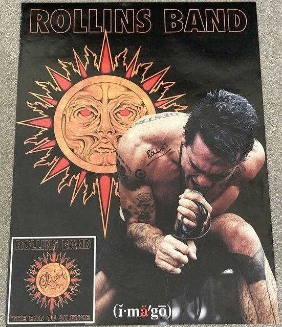 ROLLINS BAND-THE END Of Silence RARE ORIGINAL instore PROMO POSTER ...