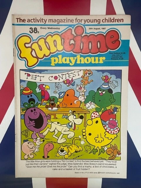FUNTIME PLAYHOUR VINTAGE 1980's Comic Mr Men 29th August 1987 £7.99 ...
