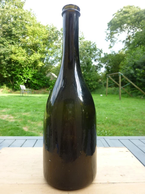 RARE BELLE BOUTEILLE conique ancienne verre soufflé antique glass ...