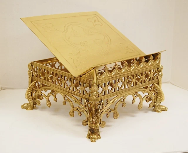 ADJUSTABLE BRASS MISSAL - BIBLE - BOOK STAND, SACRAMENTARY - 278 ...
