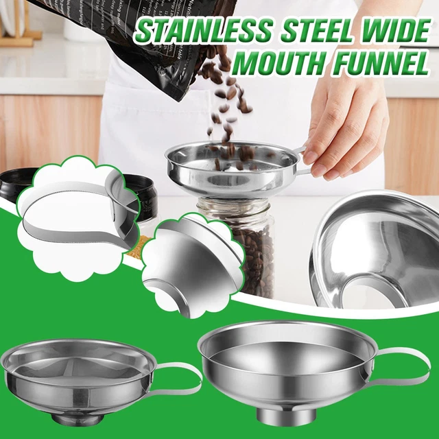 ENTONNOIR MISE CONSERVE acier tasse confiture filtre trémie large ...