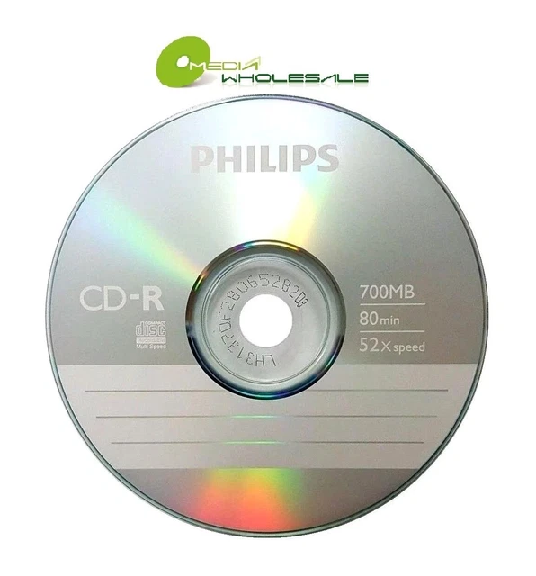 100 PHILIPS 52X Logo CD-R CDR Blank Disc 80Min 700MB in Cake Box £23.76 ...