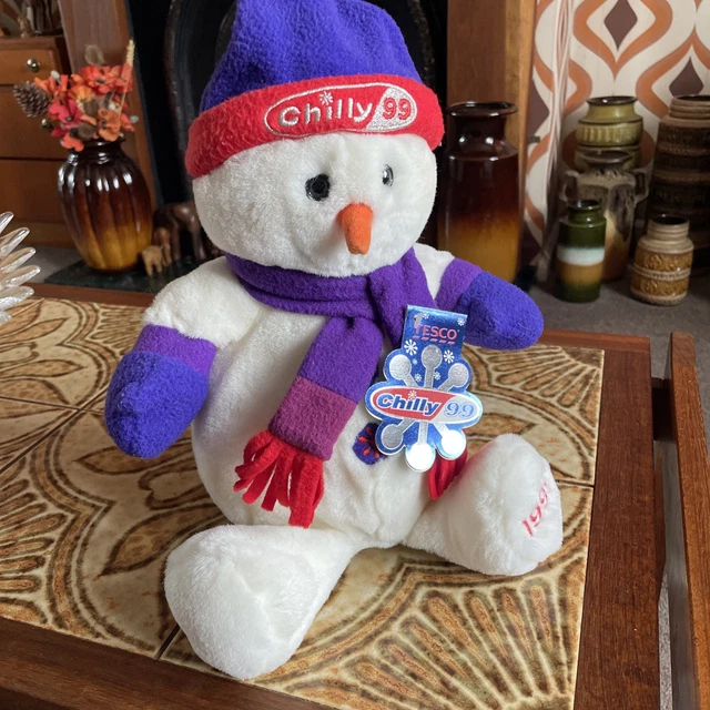 VINTAGE 1999 TESCO Chilly snowman soft toy plush tagged 16 Inches ...