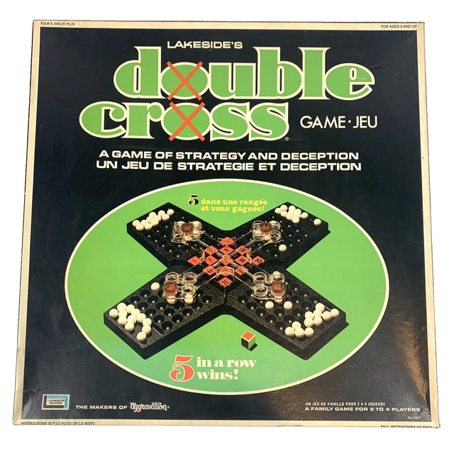 DOUBLE CROSS RARE 1974 Lakeside Games Strategy Marble Vintage Board ...
