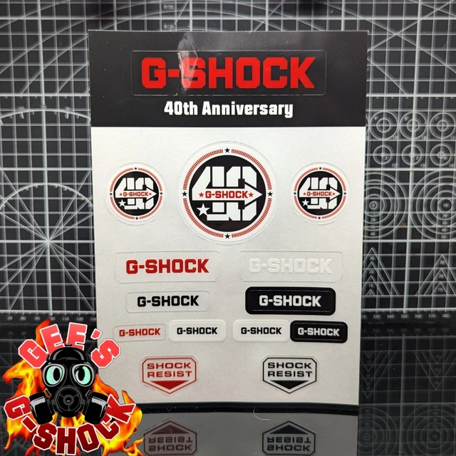 CASIO G-SHOCK 40TH Anniv 1x 13 Sticker Sheet Promo Merch Shock Resist ...