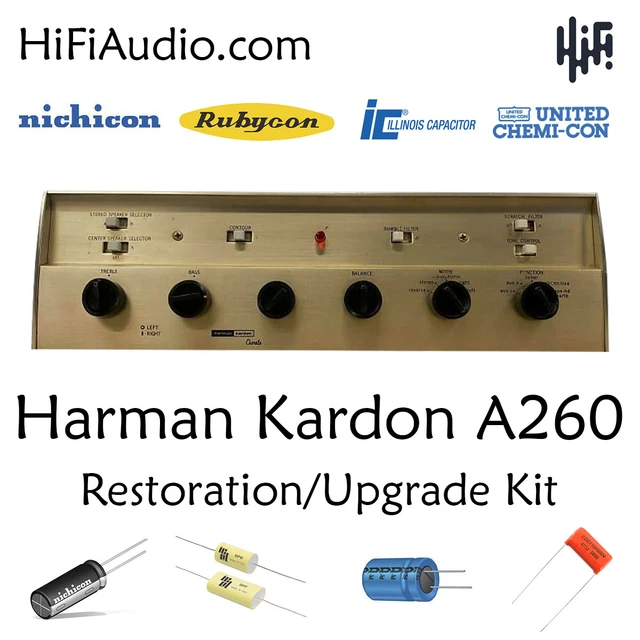 HARMAN KARDON A260 restoration kit service recap capacitor fix rebuild ...