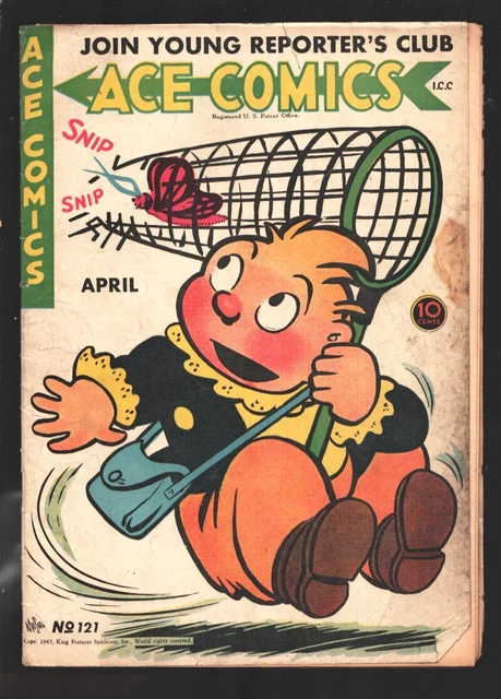 ACE COMICS #121 1947-Reprints famous newspaper comic strips in comic ...