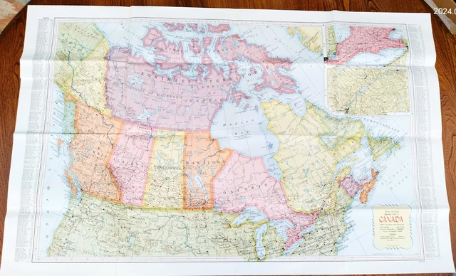 VINTAGE 1958 RAND McNally Imperial Map of Canada 5R58 PMX102 1950s/60s ...