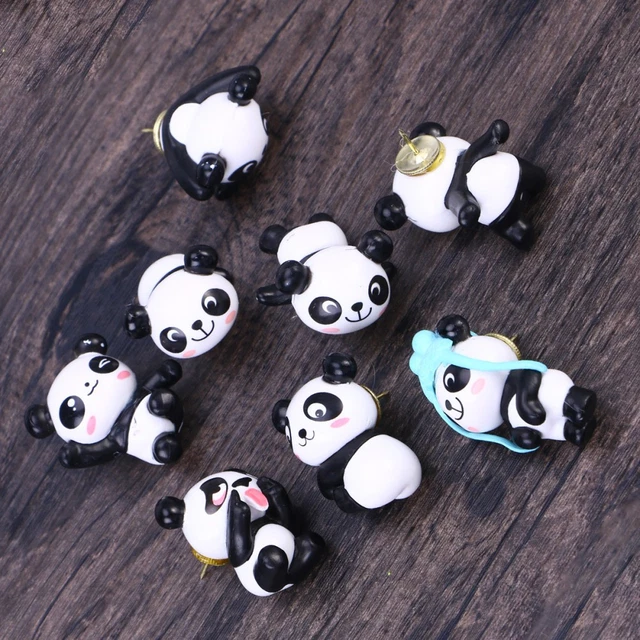 8 PCS PANDA Plastic Thumbtacks Cartoon Drawing Pin Push Pin Set for ...